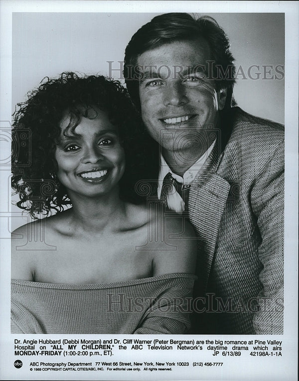 1989 Press Photo Debbi Morgan Actress Peter Bergman Actor All My ...
