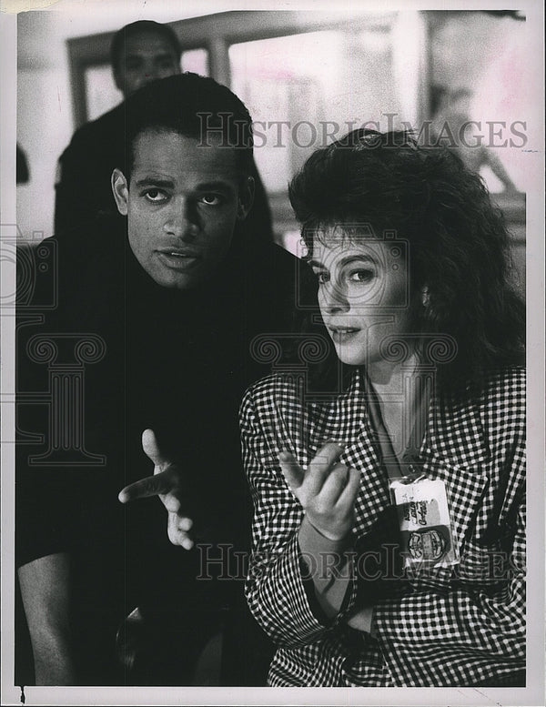 1988 Press Photo Actor, Director Mario Van Peebles, Terry Donahoe In ...
