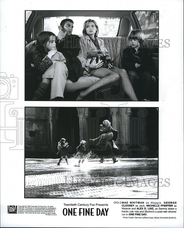 1996 Press Photo Actor George Clooney & Mae Whitman In "One Fine Day ...