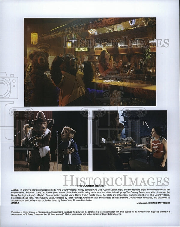 2002 Press Photo Queen Latifah & Zeb Zoober star in "The Country Bears ...