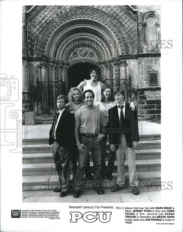 1994 Press Photo David Spade, J. Piven, Chris Young, Sarah Trigger "PCU ...