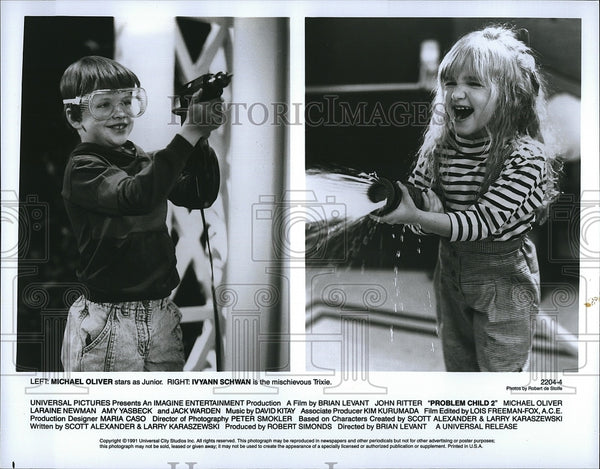 1991 Press Photo Michael Oliver Actor Ivyann Schwan Actress Problem ...