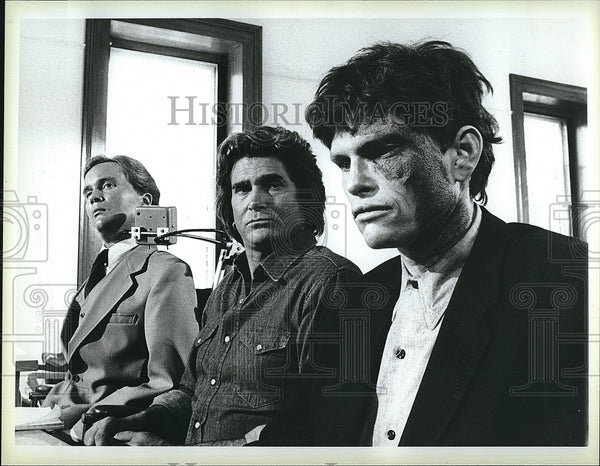 1986 Press Photo Highway to Heaven Michael Landon Jeff Kober Jim ...