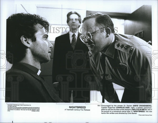 1990 Press Photo Actor David Cronenberg & Charles Haid in "Nightbreed ...