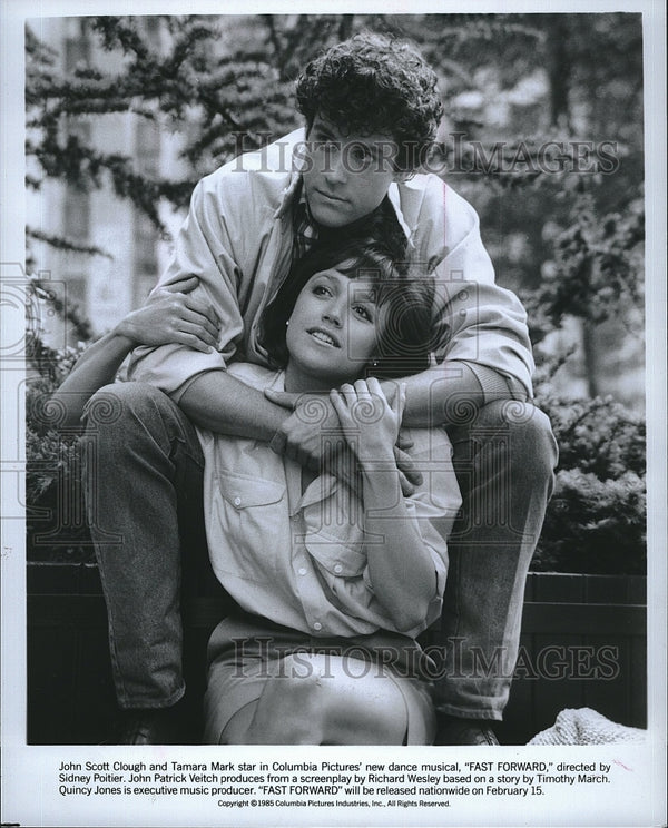 1985 Press Photo John Scott Clough & Tamara star in "Fast Forward ...