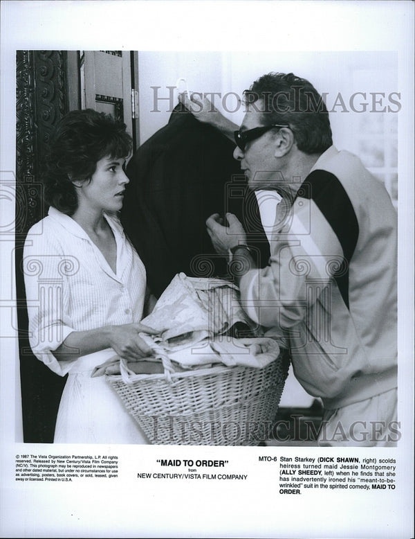 1987 Press Photo Dick Shawn & Ally Sheedy star in "Maid To Order ...