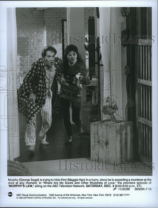 1988 Press Photo "Murphy's Law" george Segal, Maggie Han - Historic Images