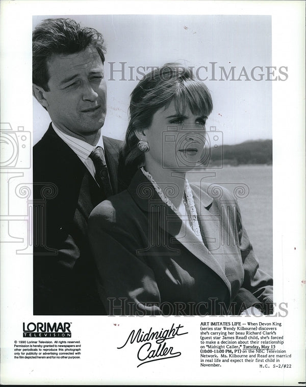1990 Press Photo Actress Wendy Kilbourne and James Read in "Midnight ...