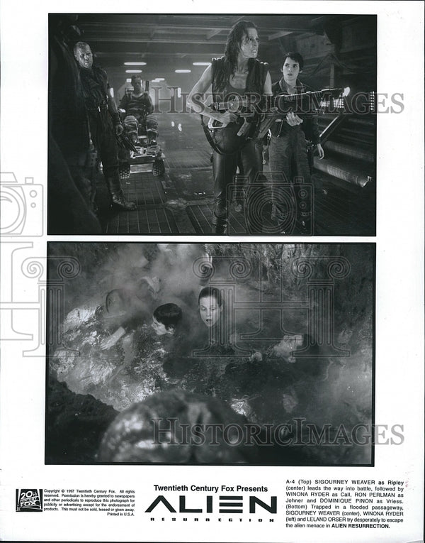 1997 Press Photo "Alien Ressurection" Sigourney Weaver, Winona Ryder ...