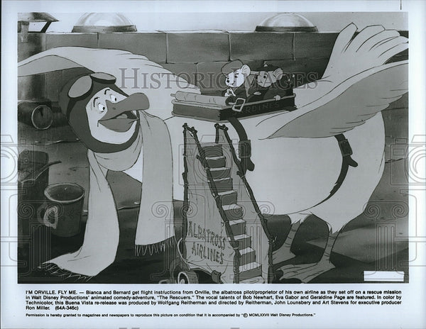 1987 Press Photo Bianca Bernard & Orville In Animated Film "The ...