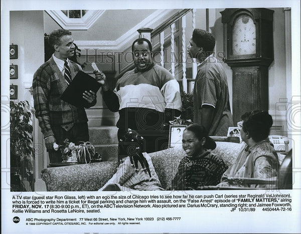 1989 Press Photo Actor Ron Glass, Reginald VelJohnson, Darius McCrary ...