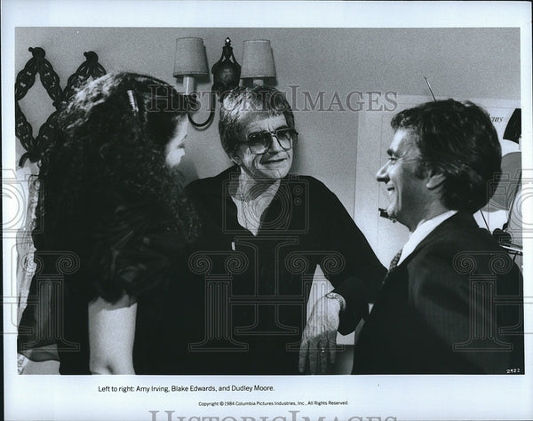 1984 Press Photo Amy Irving, Blake Edwards, Dudley Moore, "Micki & Mau ...