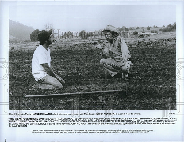 1967 Press Photo Ruben Blades & Chick Vennera in "The Milagro Beanfield ...