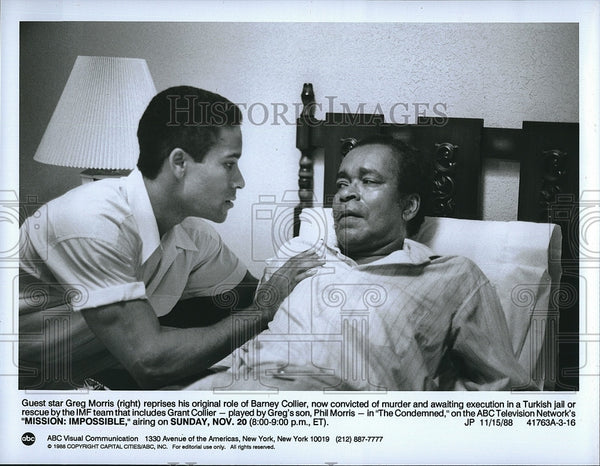 1988 Press Photo Greg Morris and Phil Morris in "Mission: Impossible ...