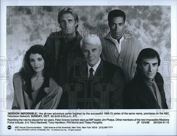 1988 Press Photo Peter Graves and Terry Markwell in "Mission ...
