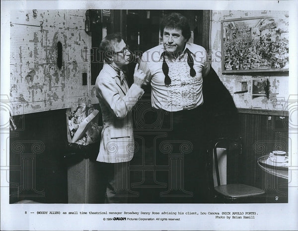 1984 Press Photo Woody Allen and Nick Apollo Forte in "Broadway Danny ...