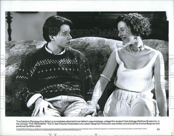 1990 Press Photo Penelope Ann Miller & Matthew Broderick star in "The ...