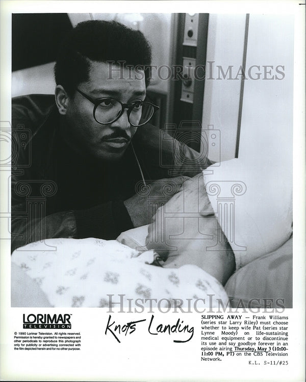 1990 Press Photo "Knots Landing" Larry Riley stars - Historic Images