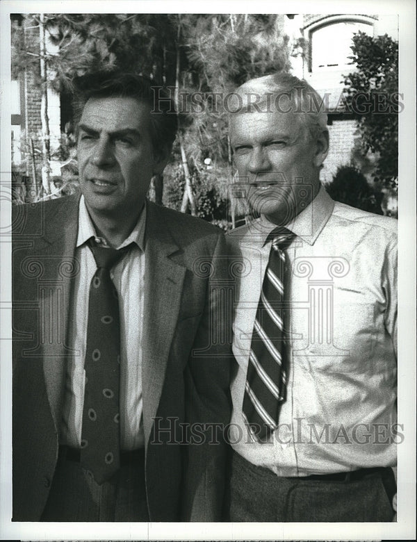 1987 Press Photo Peter Haskell, Jerry Orbach "The Law and Harry McGraw ...