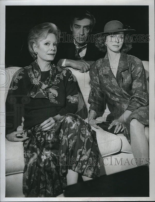 1987 Press Photo J. Greer, B. Babcock, Jerry Orbach "The Law and Harry ...