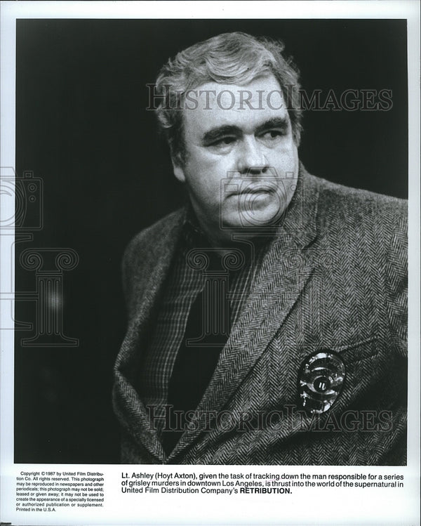 1987 Press Photo Actor hoyt Axton in "Retribution" - Historic Images