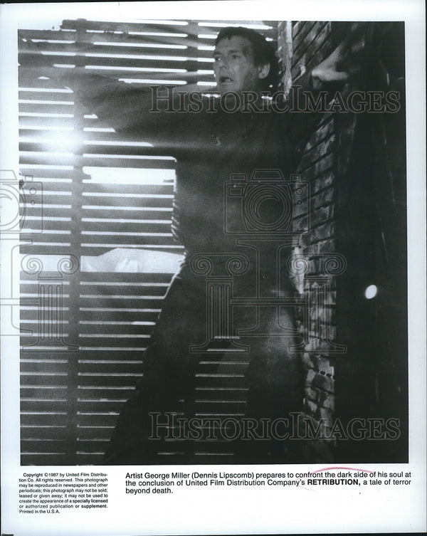 1987 Press Photo Actor Dennis Lipscomb in "Retribution" - Historic Images
