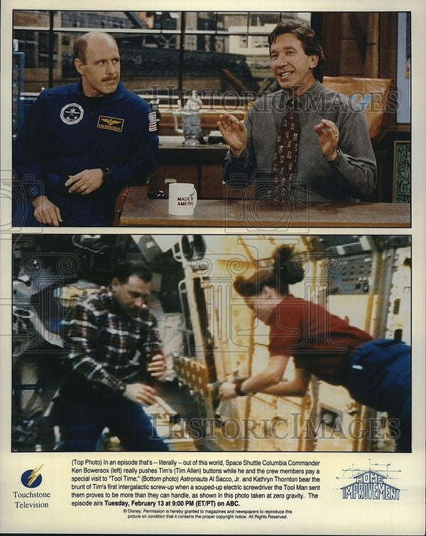 Press Photo Space shuttle Columbia Commander Ken Bowersox w/ crew ...