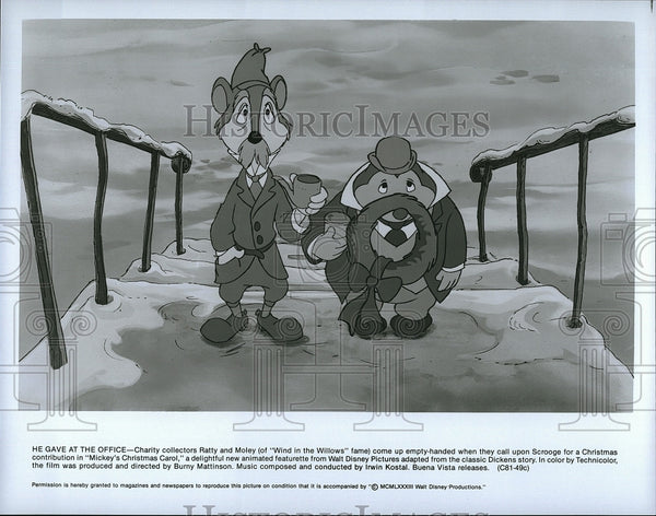 1983 Press Photo Ratty, Moley "Mickey's Christmas Carol" - Historic Images