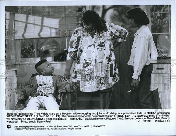1993 Press Photo Brenden Jefferson,Thea Vidale, Brandy Norwood in ABC ...