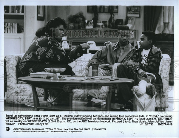 1993 Press Photo Thea Vidale, Adam Jeffries and Jason Weaver in ABC-TV ...