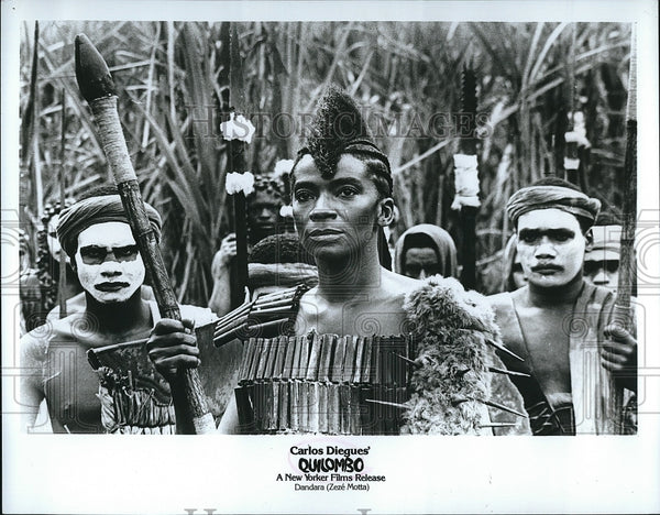 1986 Press Photo Quilombo Film Actor Zozimo Bulbul Natives Scene ...