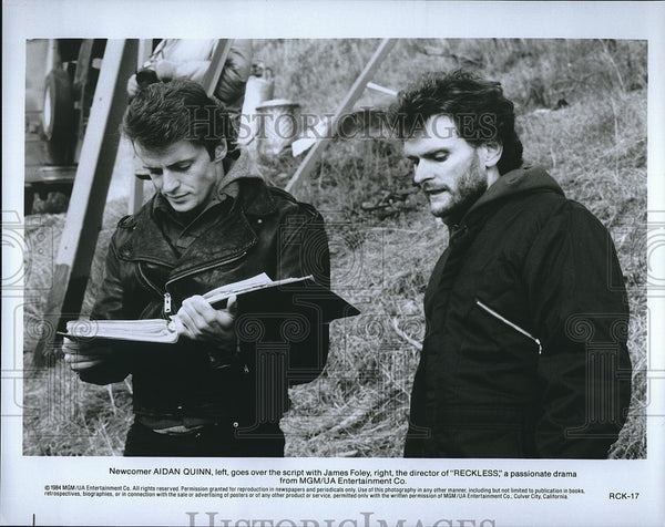 1984 Press Photo Reckless Film Director James Foley Actor Aidan Quinn ...