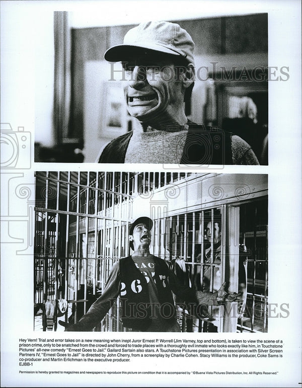 1987 Press Photo Jim Varney "Ernest Goes to Camp" - Historic Images