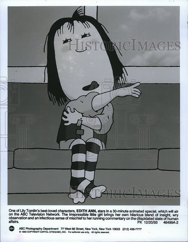 1993 Press Photo Lily Tomlin Voice Actress Edith Ann Animated Cartoon ...
