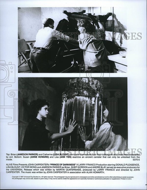 1987 Press Photo Jameson Parker, Lisa Blount, Anne Howard, Ann Yen ...