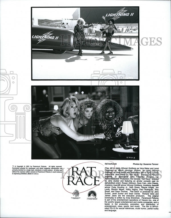 2001 Press Photo Whoopi Goldberg, Lanai Chapman, "Rat Race" - Historic ...