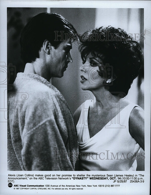 1987 Press Photo "Dynasty" starring Joan Collins & James healey ...