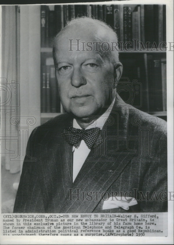 1950 Press Photo Walter S Gifford Ambassador Great Brit- RSA08807 ...