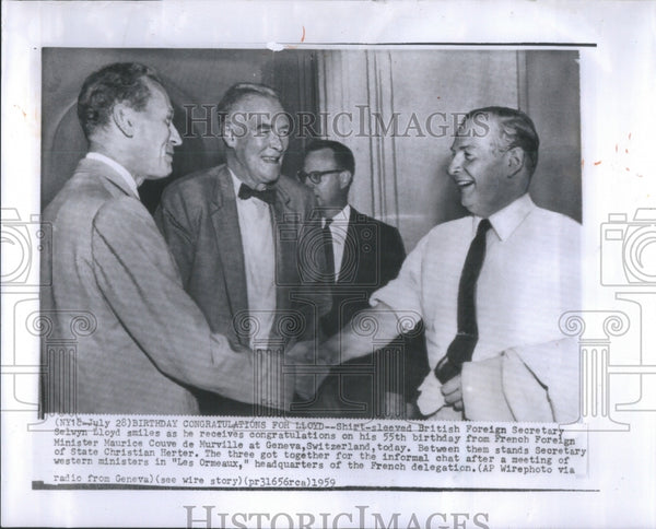 1959 Press Photo Selwyn Lloyd, Maurice Cove De Murville- RSA45701 ...