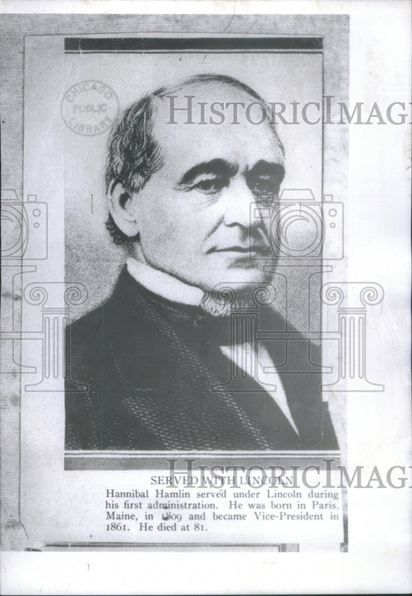 1956 Press Photo Lincoln Hannibal Hamlin administration Paris Vice ...