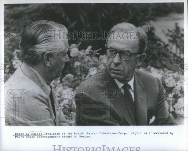 1969 Press Photo Edgar F. Kaiser Edward P. Morgan- RSA77617 - Historic ...