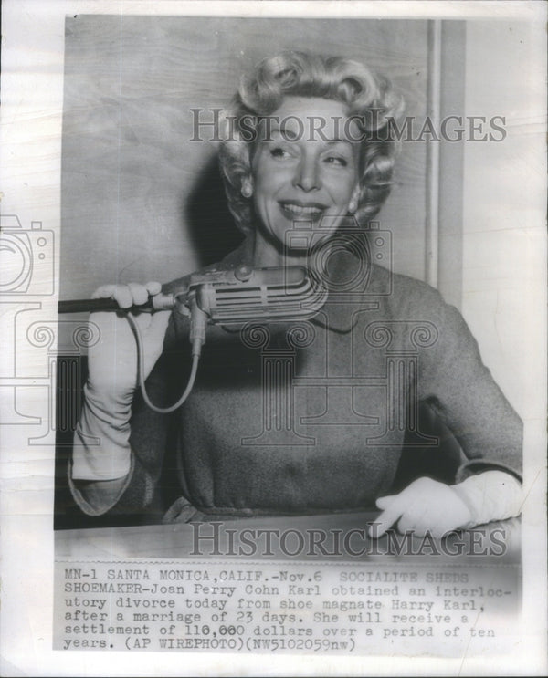 1971 Press Photo Joan Perry Cohn Karl Magnate Harry Karl Marriage ...