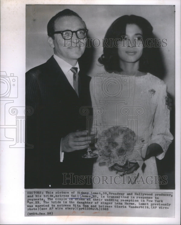 1963 Press Photo Sidney Lumet Gail Jones Hollywood Producer Singer Lena ...