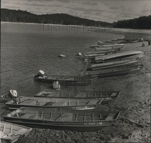 1983 Press Photo Rental Boats at Lake Purdy, Alabama Await Customers ...