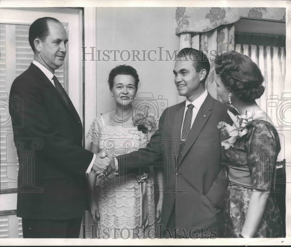 1958 Press Photo Judge George Wallace & Wife, Elton Stephens, Mrs. W.C ...