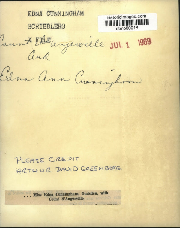 1969 Press Photo Count d'Angerville and Edna Ann Cunningham of Gadsden ...