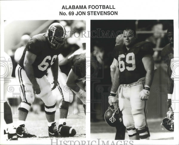 Press Photo Alabama football player #69 Jon Stevenson in action. - abn ...