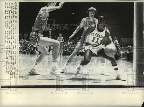 1973 Press Photo Ray Odums and Others, Basketball Game in New York ...