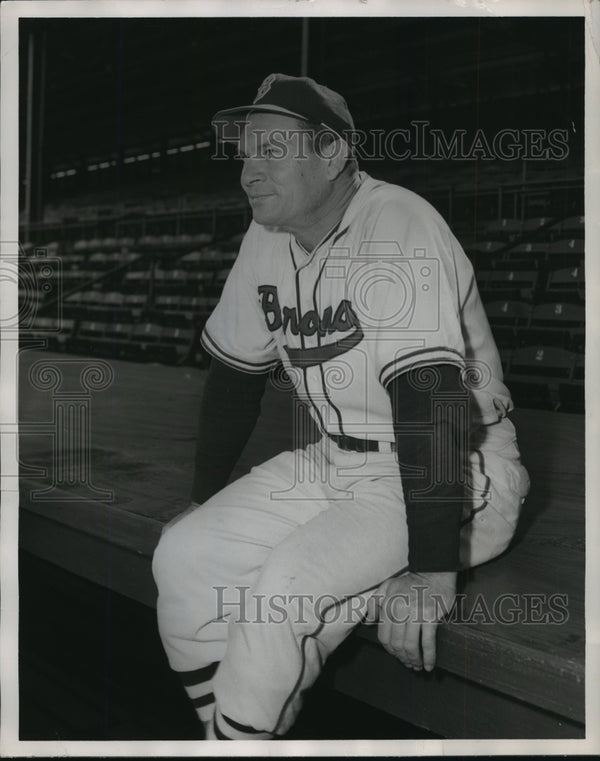 1955 Press Photo Pinky Higgins, Baseball Player - Historic Images