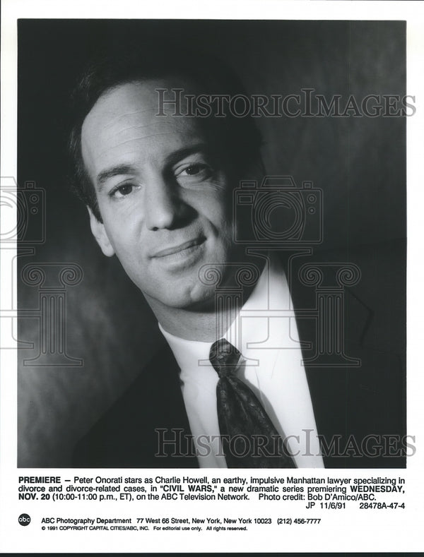 1991 Press Photo Peter Onorati as Charlie Howell in "Civil Wars ...